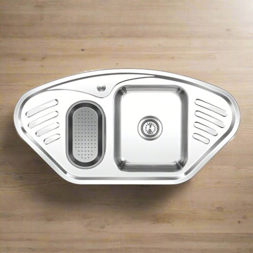 Nirali Monarch Single Bowl Kitchen Sink in Stainless Steel 304 Grade w – PeelOrange.com