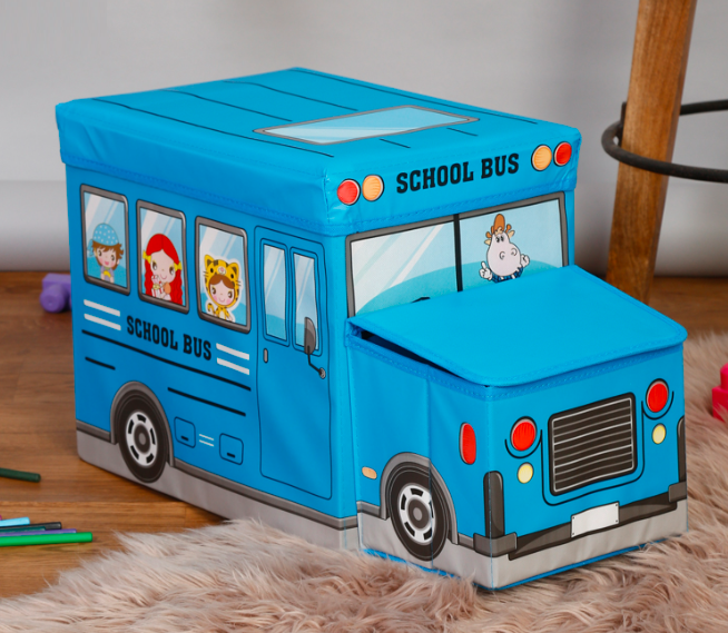 Kids School Bus Shape Storage Box By AK - 1 PC – PeelOrange.com