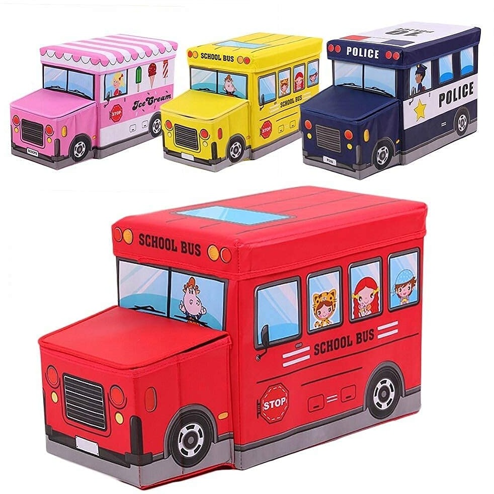 Kids School Bus Shape Storage Box By AK - 1 PC – PeelOrange.com