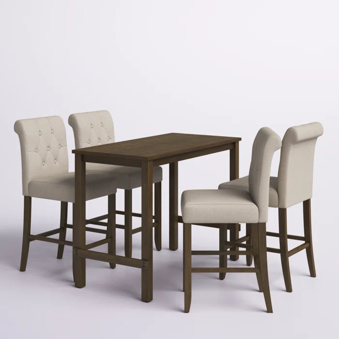 Modern 5-Piece Bar-Height Dining Set/Elegant Wooden Dining table ...