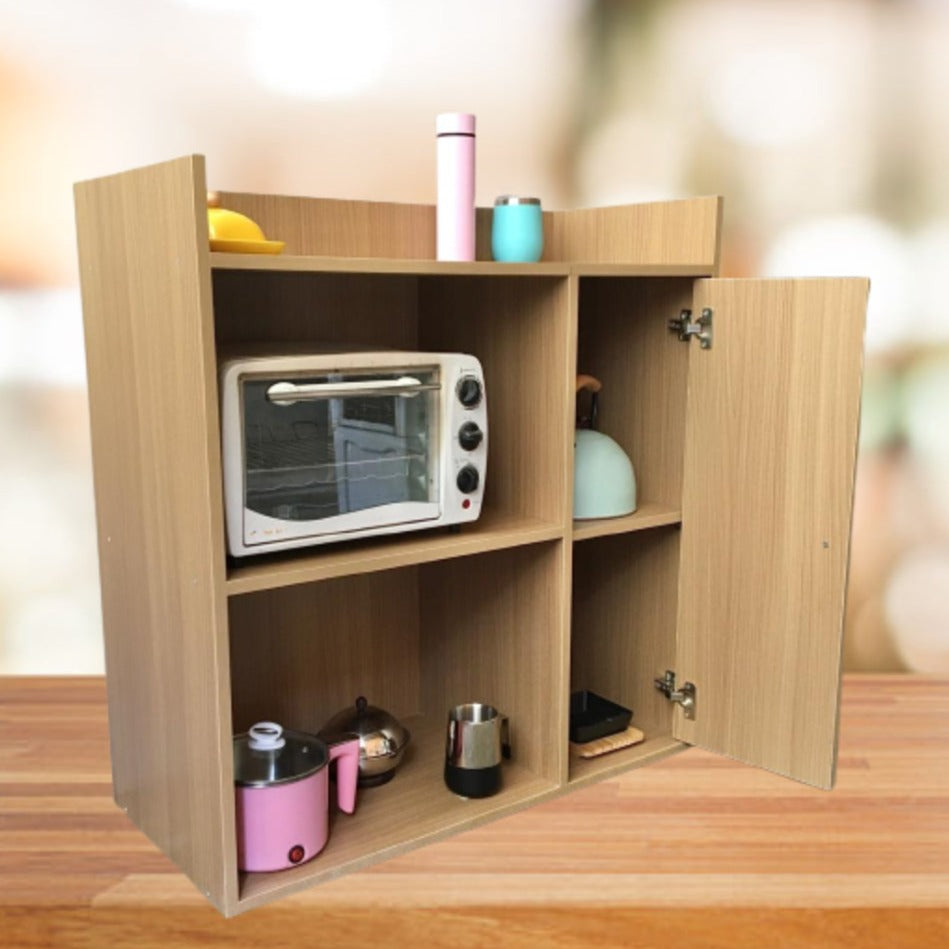 Microwave Storage Cabinet With Panel Door In Natural Wood By Miza ...