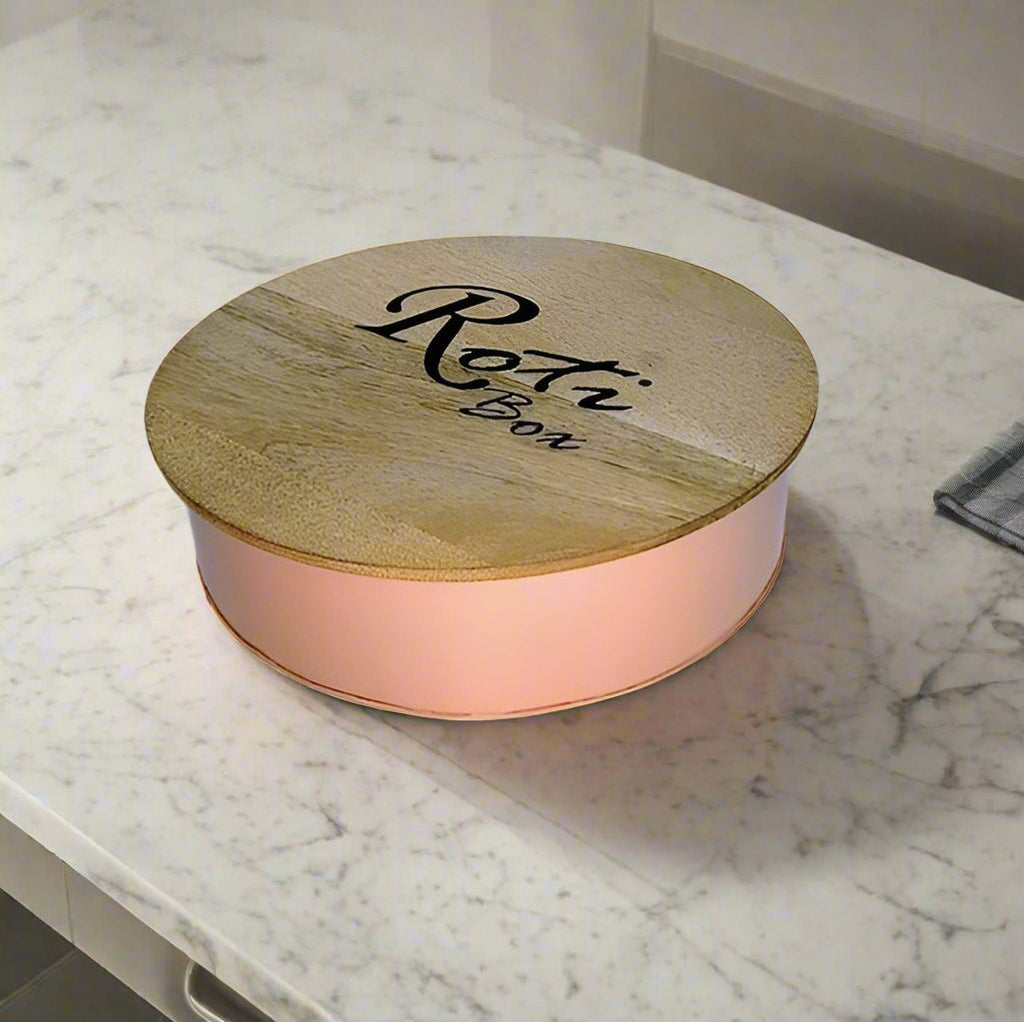 Premium Metal Roti Pot with Elegant Mango Wood Lid – Durable and Styli ...