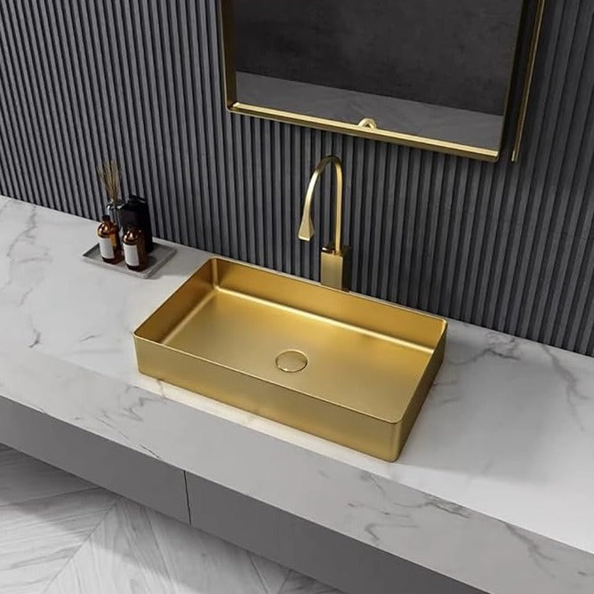 Premium Stainless Steel PVD 03 Rectangular Wash Basin 1 PC By Jayna ...