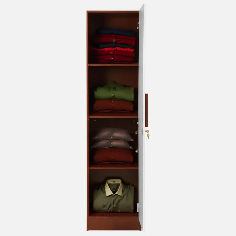 Compact Single-Door Wardrobe With Three Shelves For Organized And Styl ...