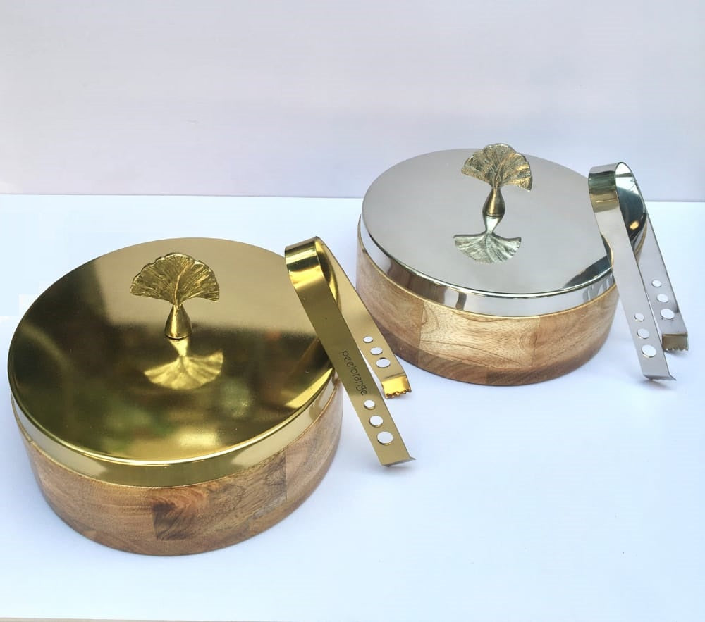 Stylish Wooden & Steel Chapati Roti Box Casserole Container Holder Wit ...