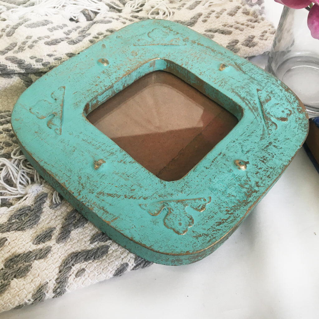 Antique Gold & Green Wooden Photo Frame By HMF – PeelOrange.com