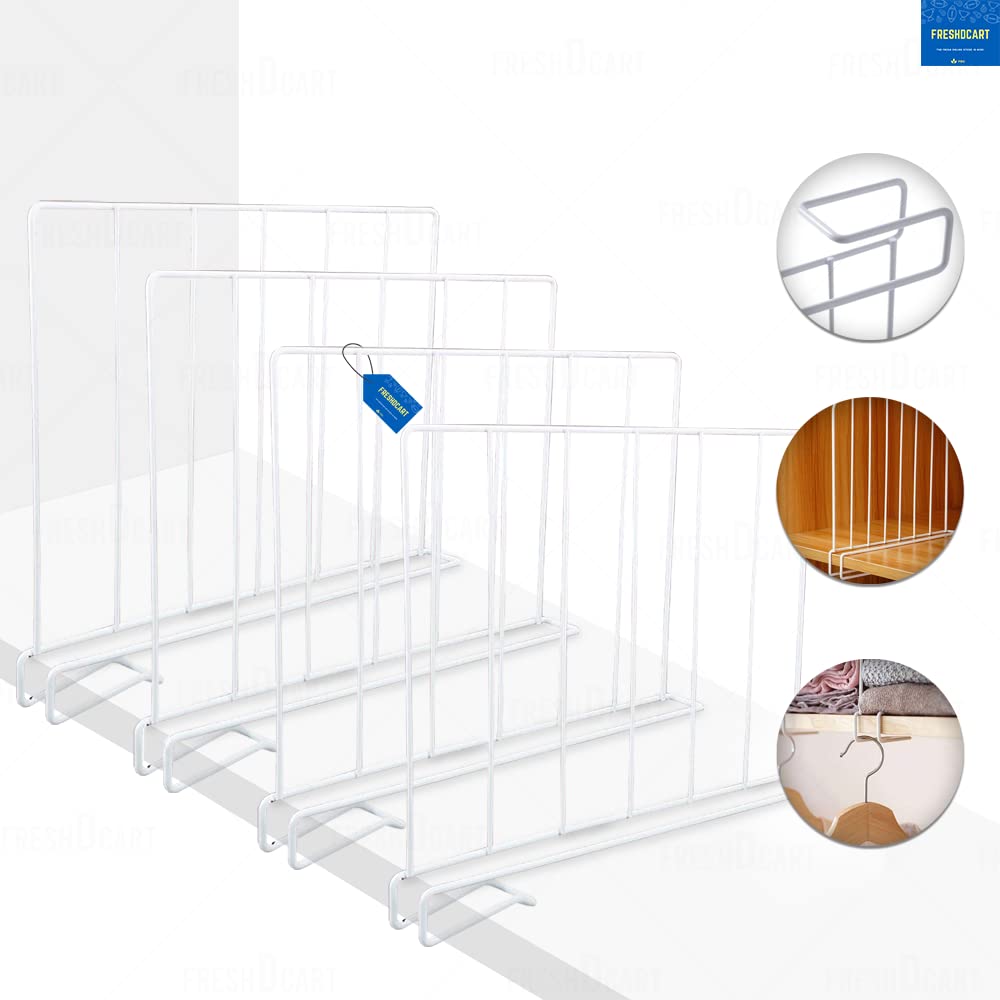 Metal Wardrobe Shelf Divider/Separators Cloth Organizer Set Of 4 By AK ...