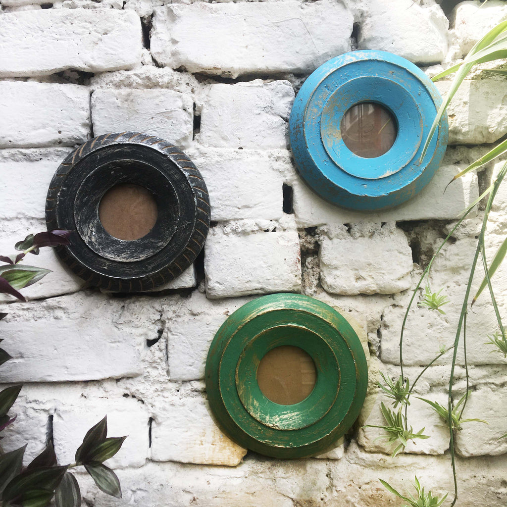 Vintage Wood Round Picture Frame To Hang On The Wall By HMF ...