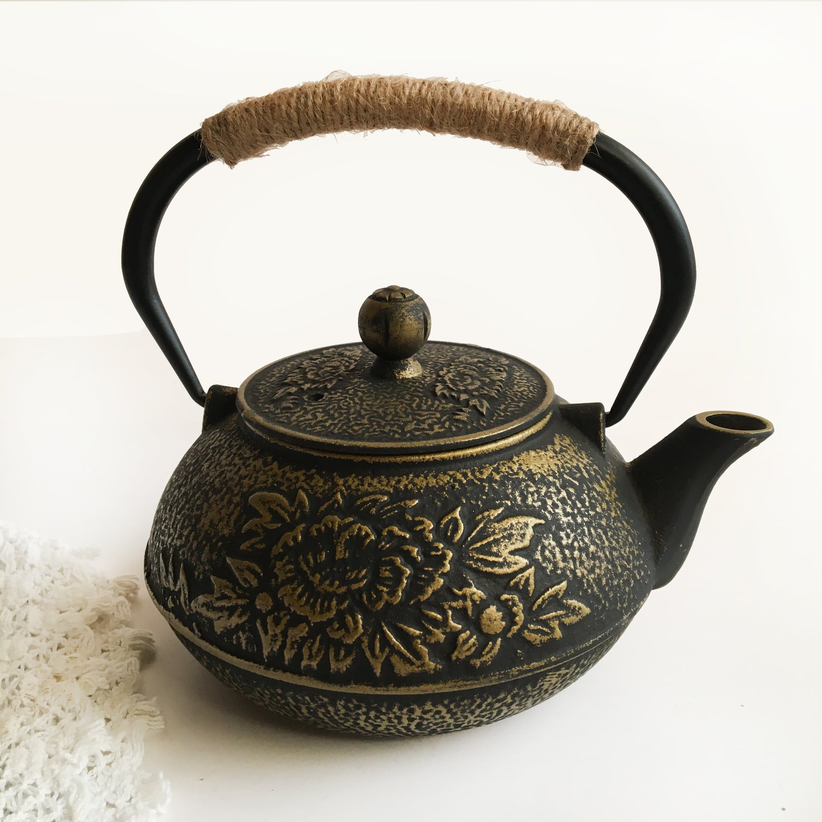 Authentic New Japanese Cast Iron Teapot Set Tetsubin Kettle 800ml ...