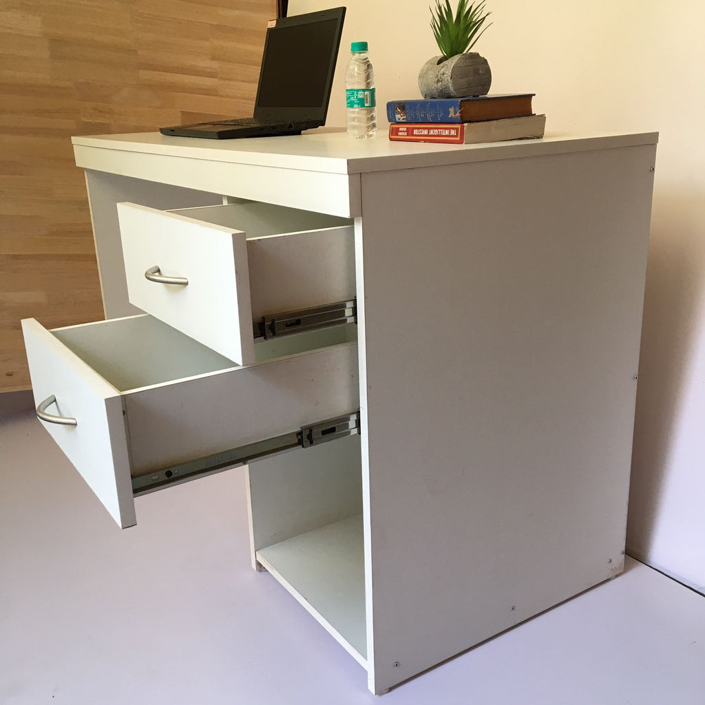White Computer Desk Home/Office Storage Utility Table By Miza ...
