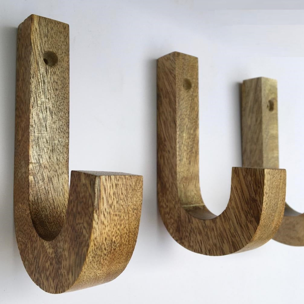 J - Shape Wall Mounted Coat Wooden Hook/Hat Hook - 1 Pc By MUC ...