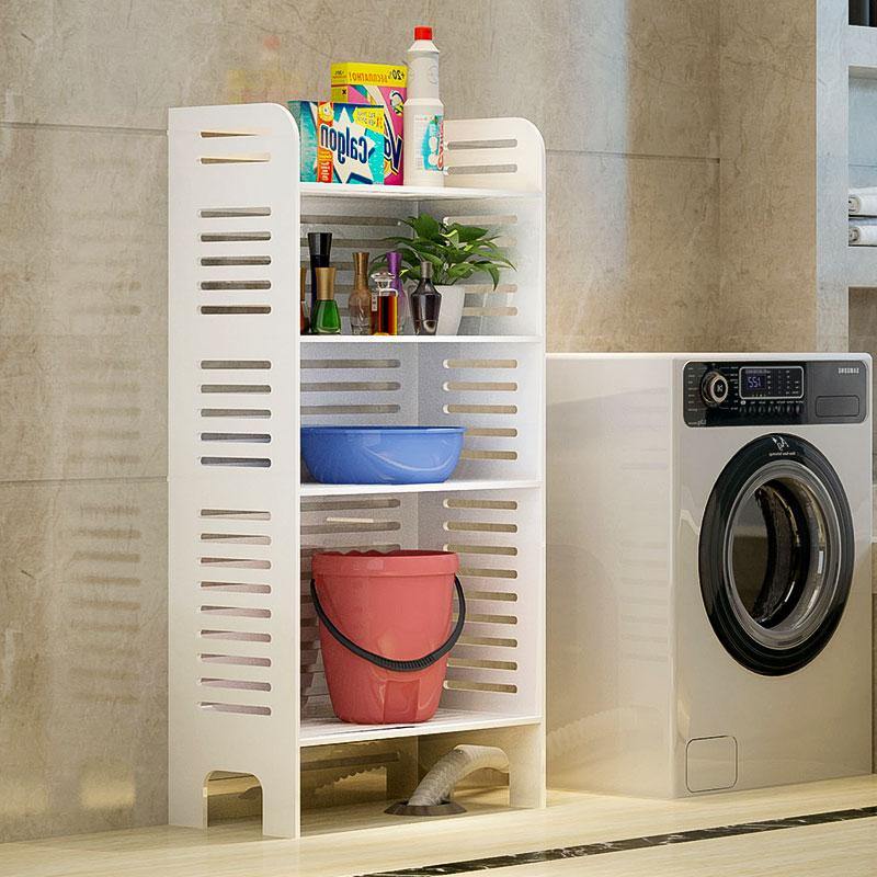 Washing Machine Side Open Bathroom Accessories Storage Shelf in PVC Bo ...