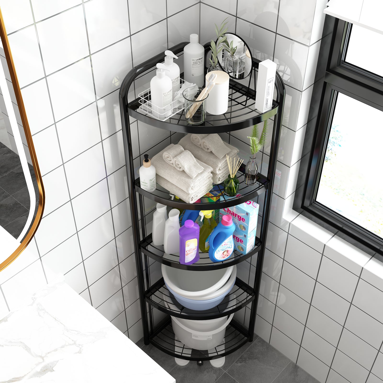 Modern Kitchen Metal Corner Triangle Storage Kitchen Trolley ...