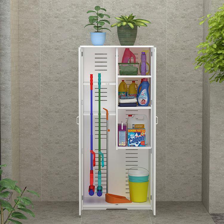 Floor Standing PVC MOP / Janitor Shelf Bathroom Accessories Storage Wa ...