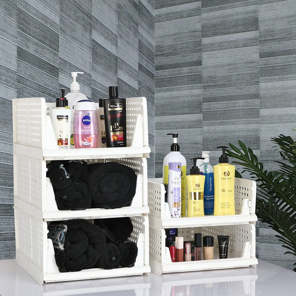 Foldable Pack Of 2 Multipurpose Wardrobe/Cupboard/Almirah Organizer Tr ...